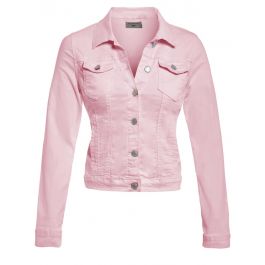 Stretch Twill Denim Jacket, Pink, UK Sizes 6 to 14